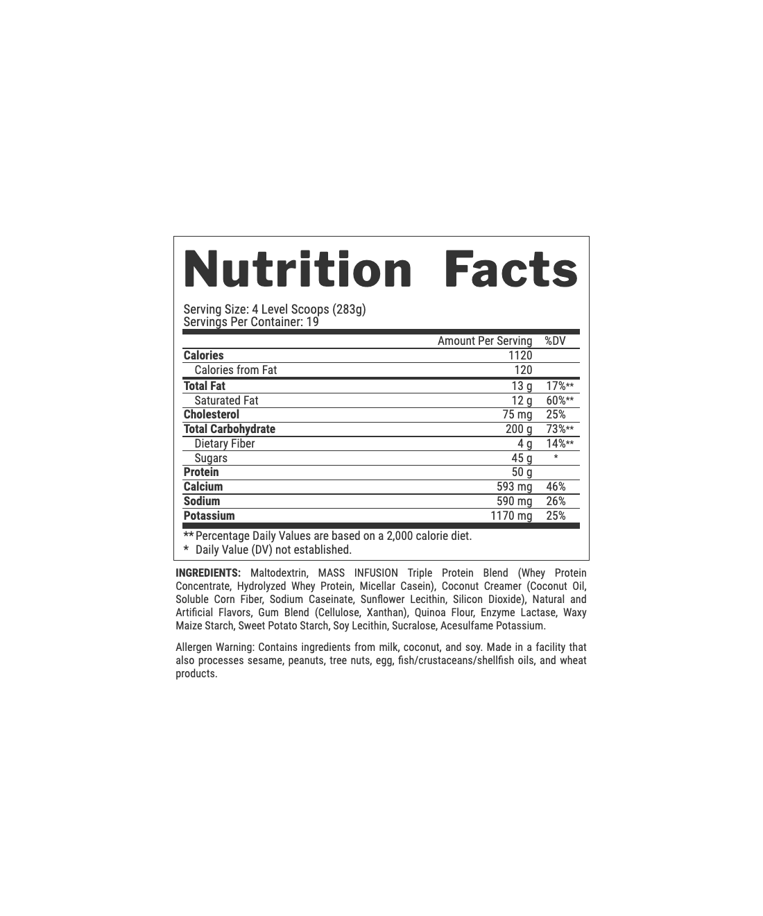 Gainer Nutrex Research : MASS INFUSION, Formule Complète pour Prise de ...