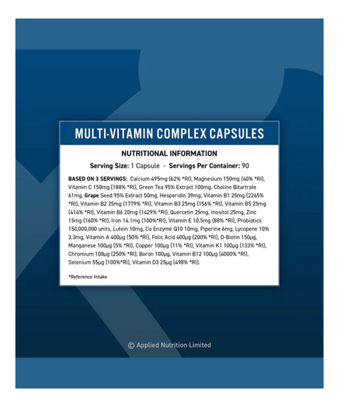 Multi-Vitamin Complex - Applied Nutrition chez Nutribeast Tunisie