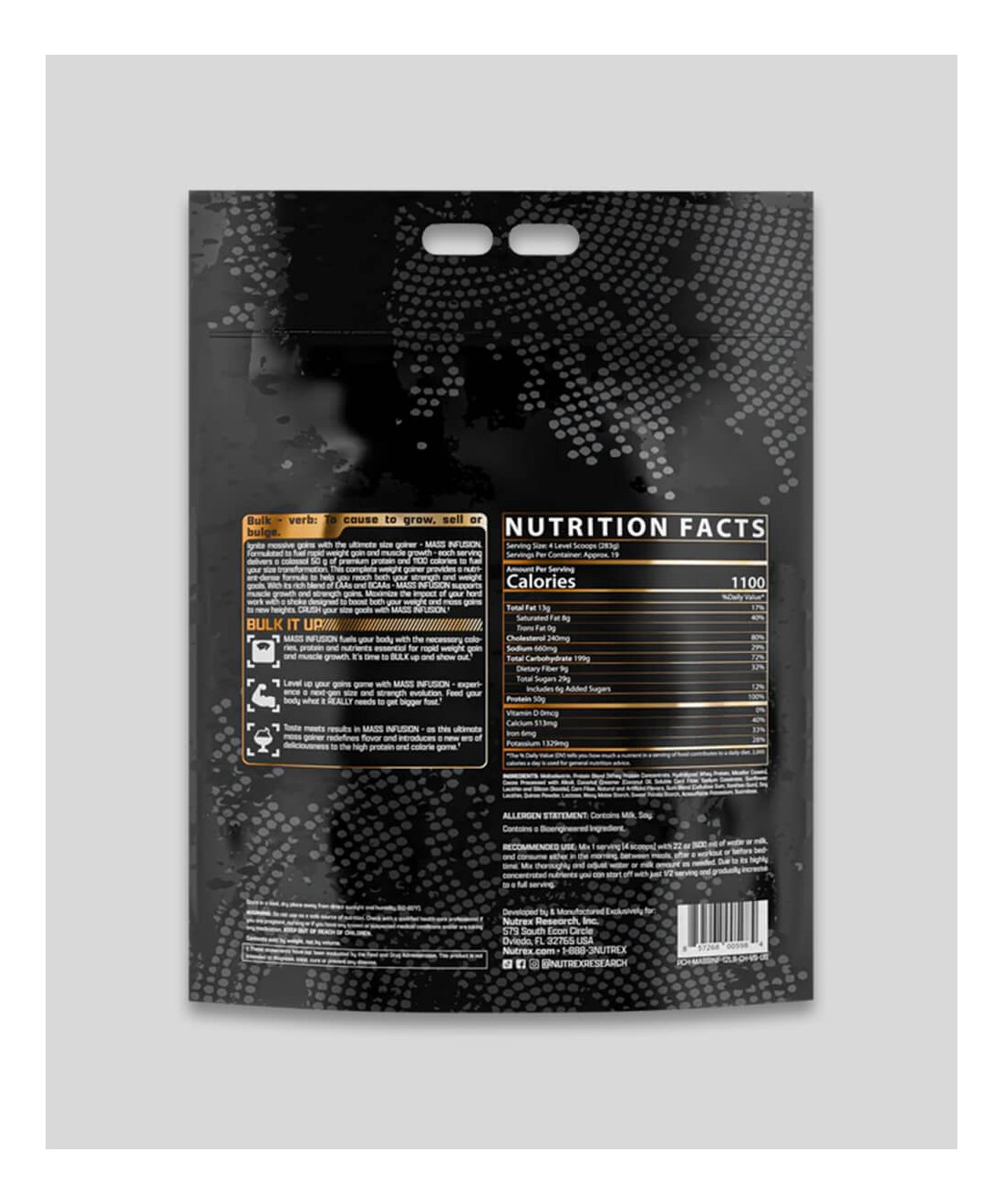 Gainer Nutrex Research : MASS INFUSION, Formule Complète pour Prise de ...