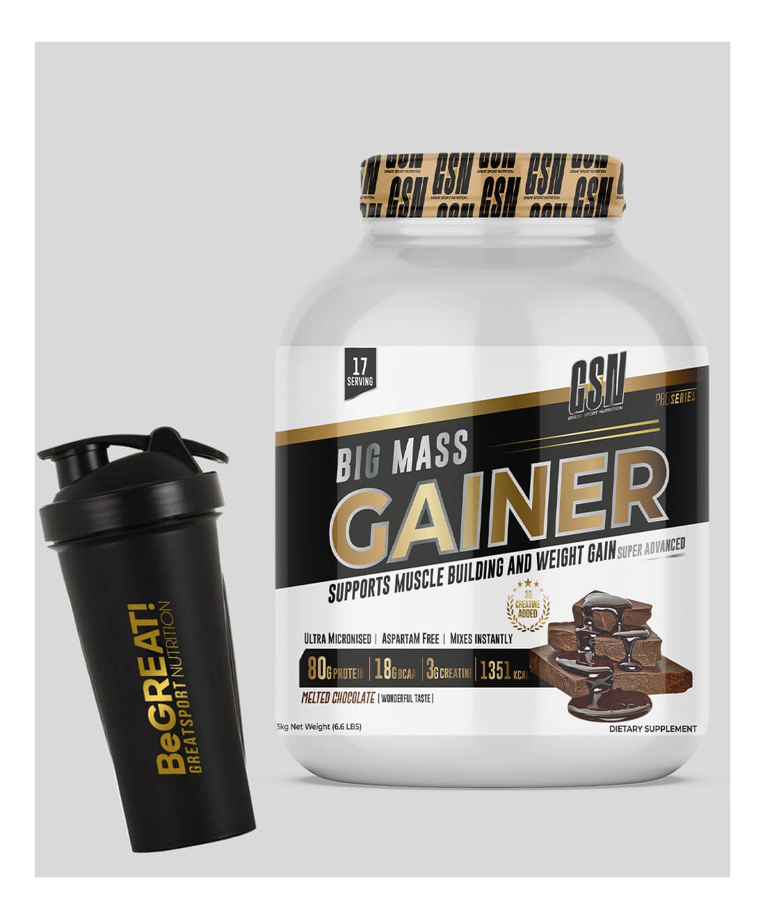 GSN Big Mass Gainer: Protéines, BCAA et Créatine pour la Prise de Masse