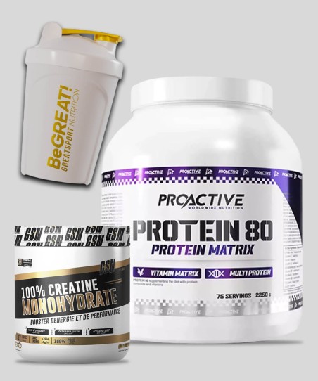 Pack ProActive Protein 80 + Créatine GSN | Énergie & Récupération | Tunisie