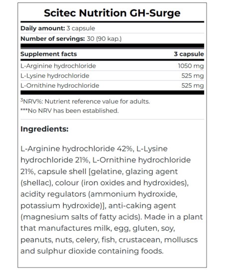 GH Surge - Scitec Nutrition Tunisie | Arginine Ornithine Lysine 90 caps