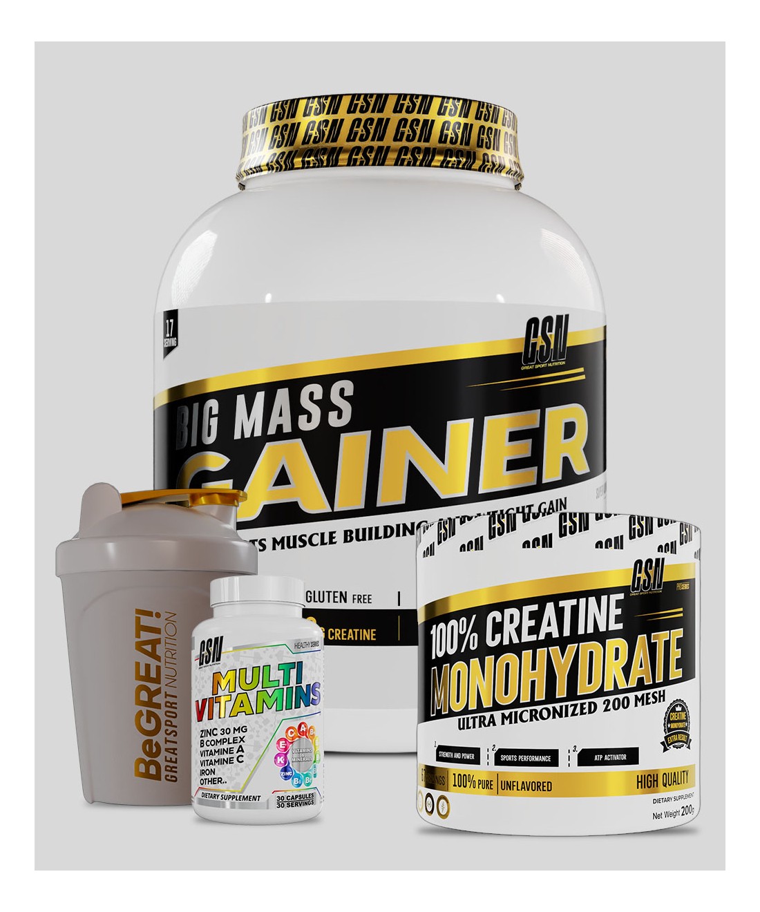 GSN Big Mass Gainer: Protéines, BCAA et Créatine pour la Prise de Masse