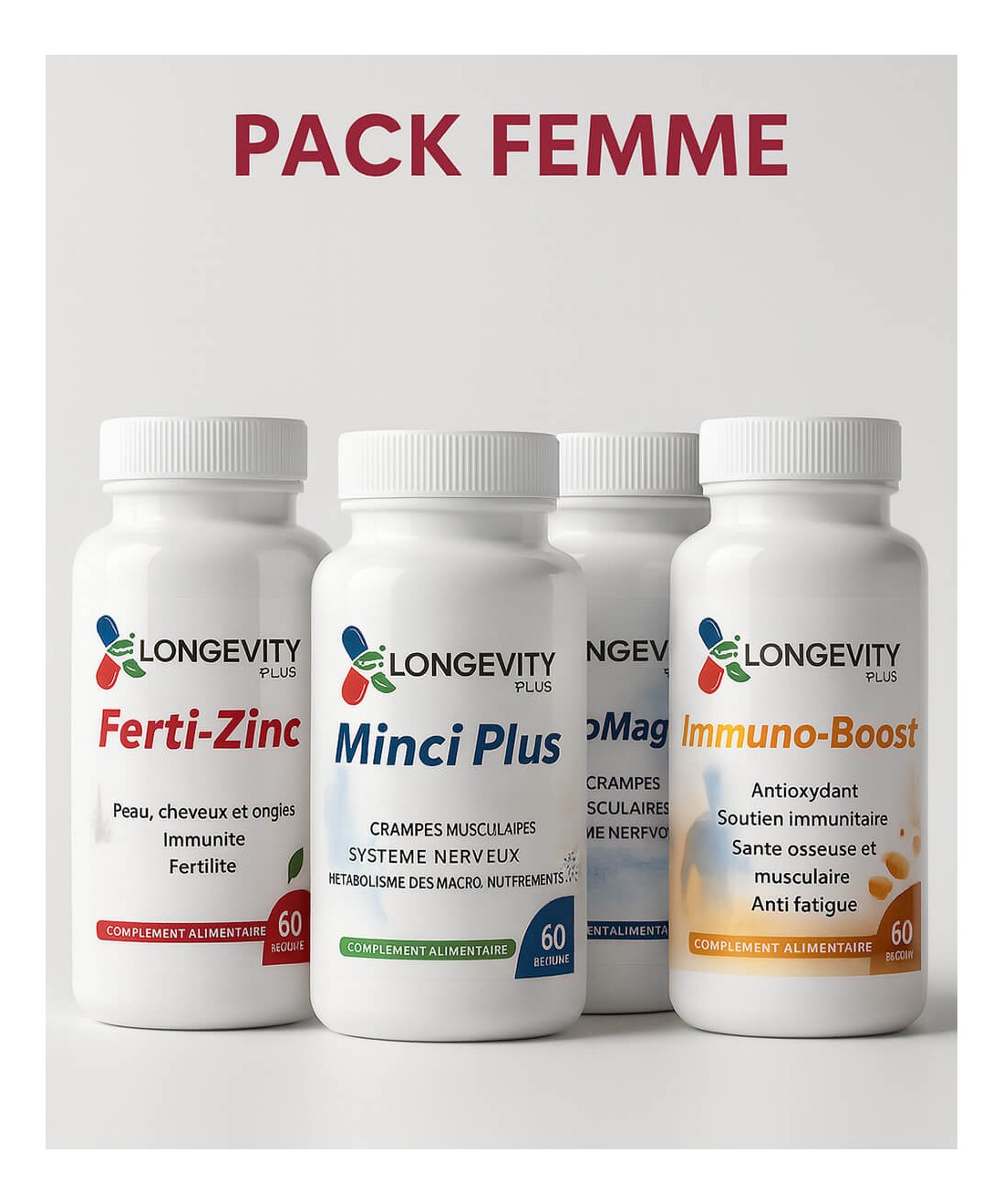 Pack Femme Longevity Plus | Minceur, Énergie et Immunité