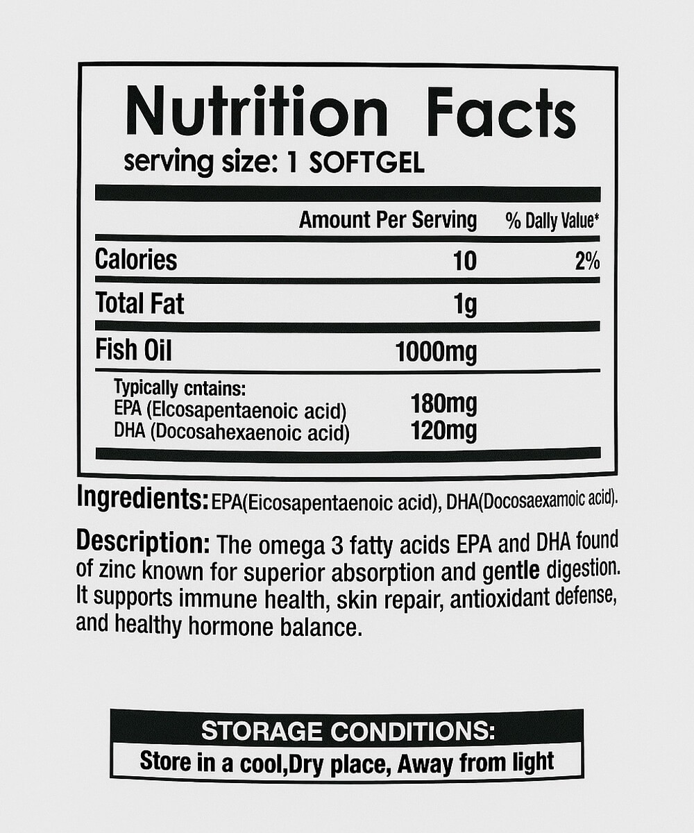 Fish Oil Omega-3 GSN – Huile de poisson 1000 mg Tunisie