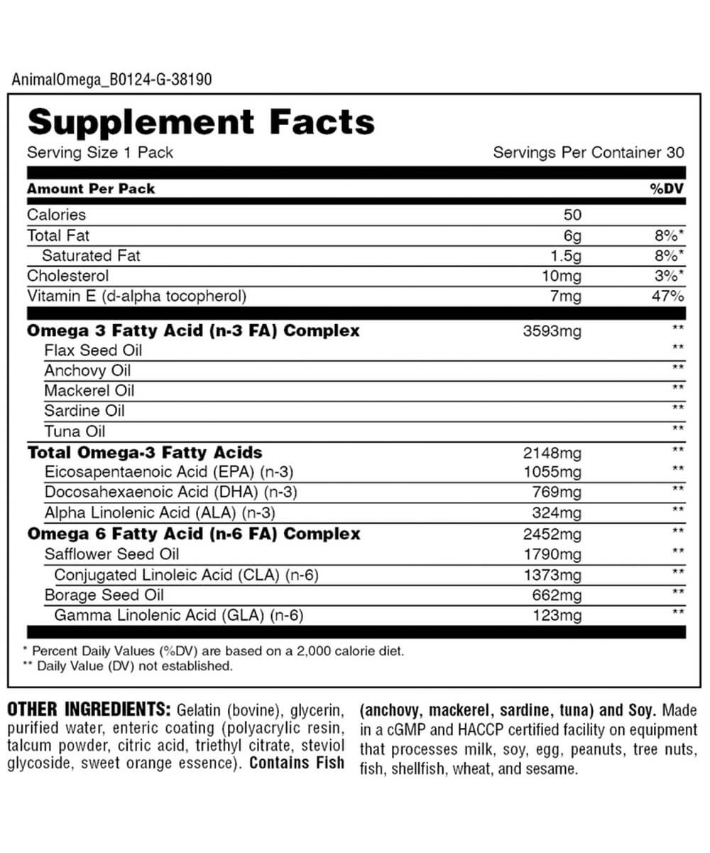 Animal Omega – Complexe Oméga-3 & Oméga-6 pour santé et performance
