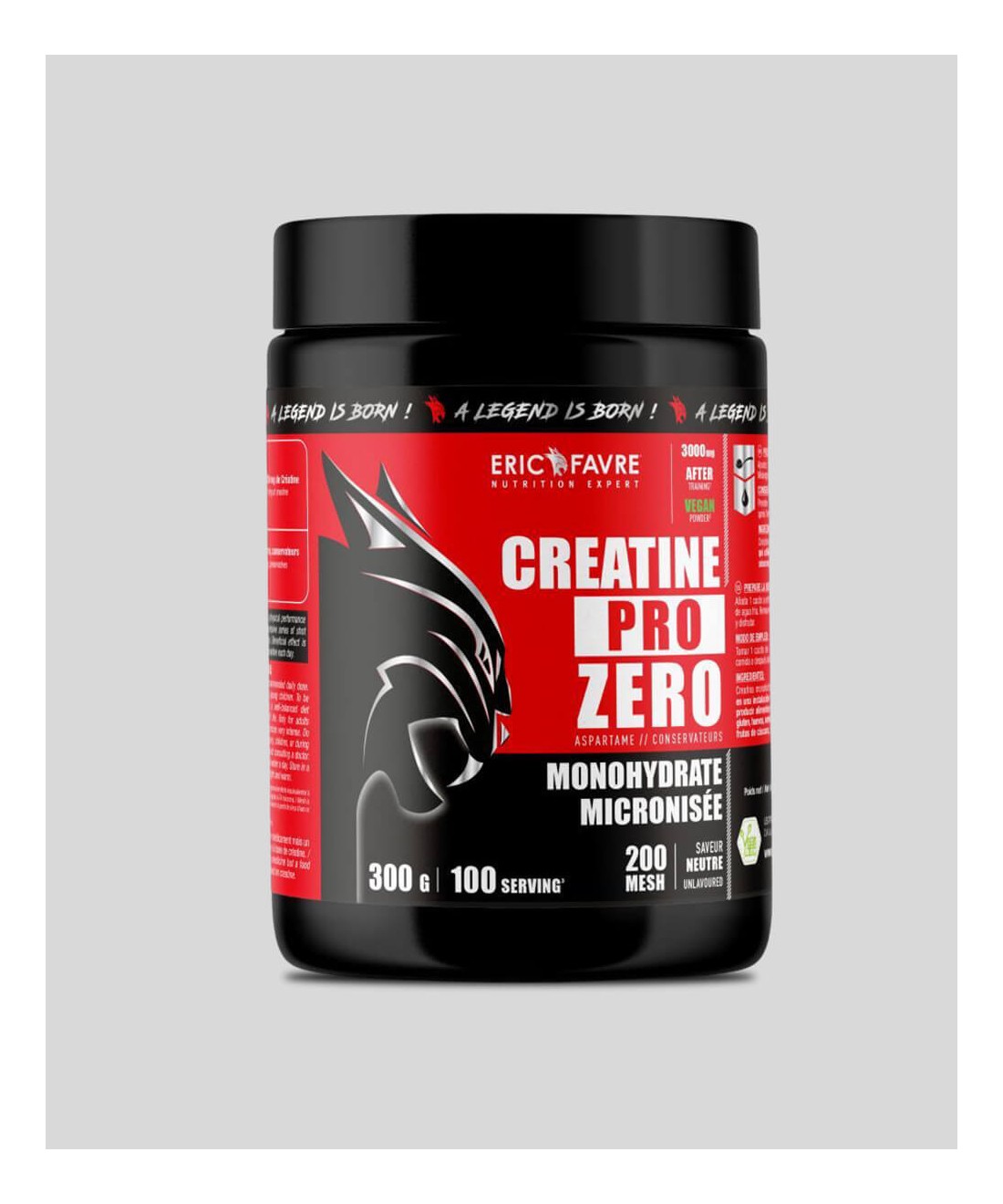 Eric Favre Créatine Pro Zero 300g – Pure Creatine 200 Mesh Tunisie