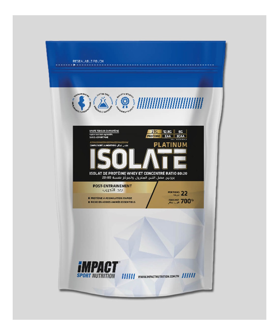 Platinum Isolate 700g Impact Sport Nutrition | Whey Isolate Tunisie