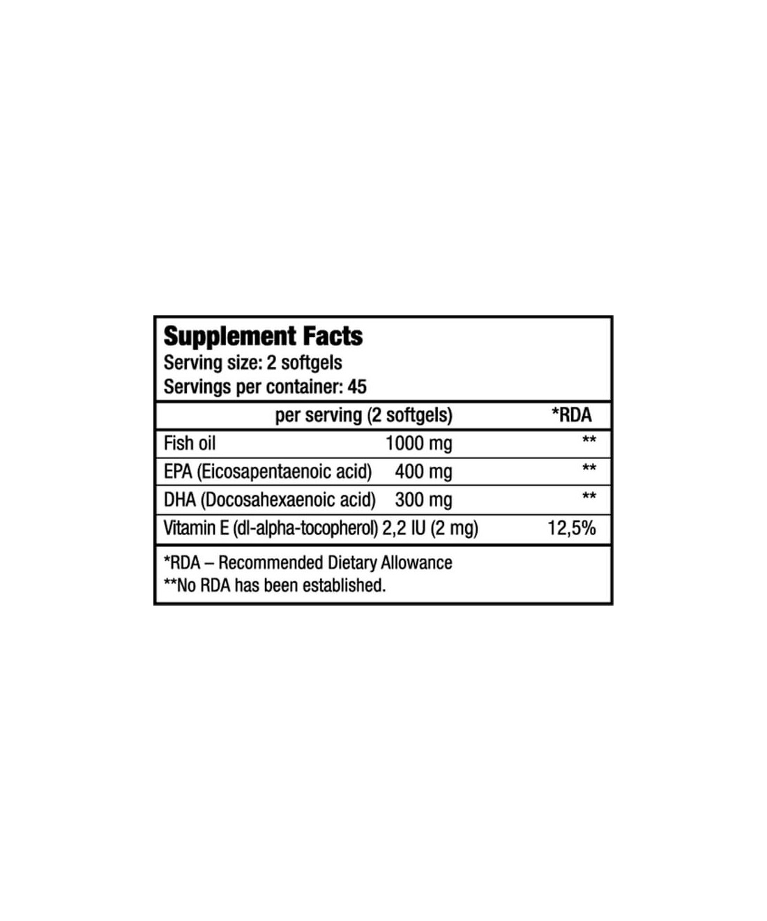 Mega Omega 3 - 90 capsules | 70% Oméga-3 (EPA & DHA) + Vitamine E